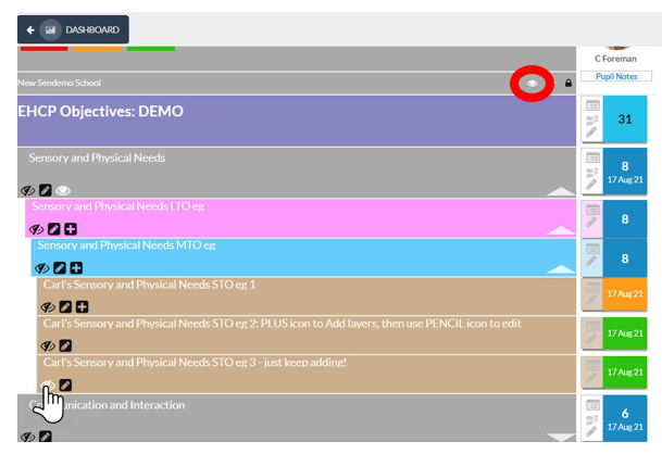Hiding completed outcomes – Earwig Academic